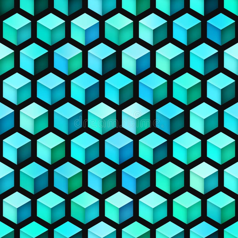 Gradient Cubes Tiling. Seamless Multicolor Pattern Stock Illustration ...