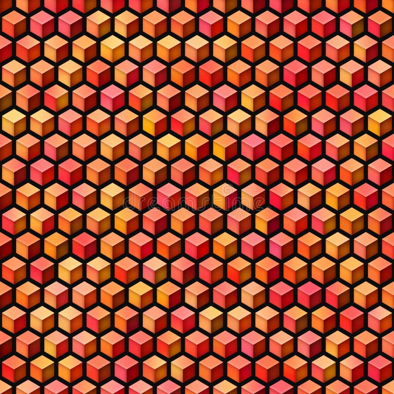 Gradient Cubes Tiling. Seamless Multicolor Pattern Stock Illustration ...