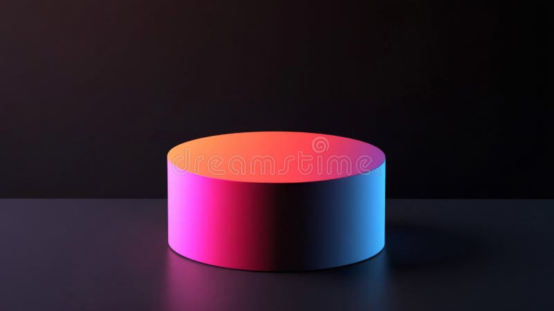Gradient Cylinder Platform on Dark Background Stock Illustration ...