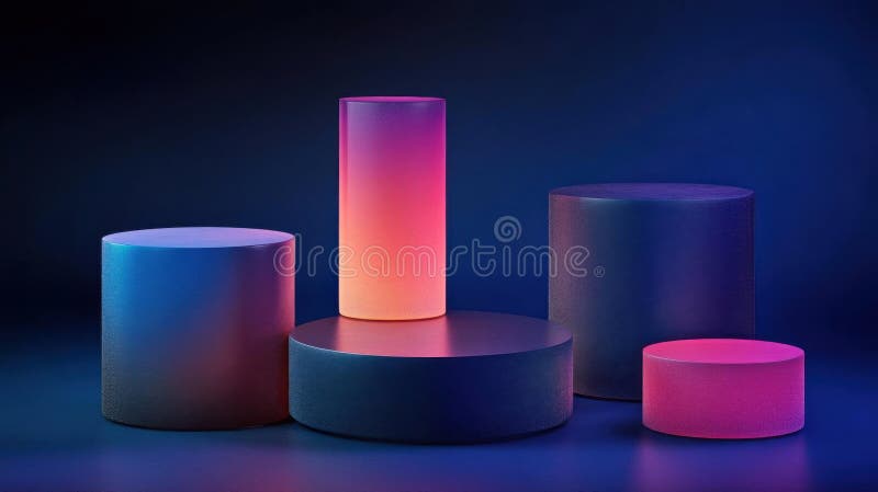 Gradient Cylinders Create a Modern Abstract Theme with Geometric ...