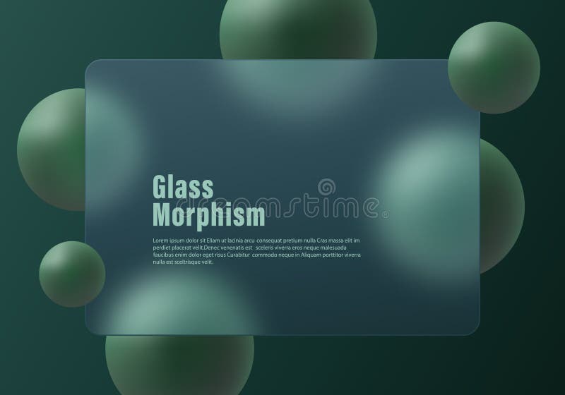 Gradient Dark Background in Glass Morphism Style. Frosted Glass Screen ...