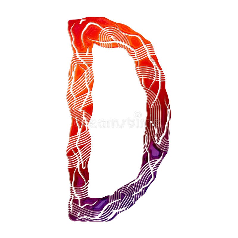 Gradient Decorative Letter Isolated on White Background.Uppercase Art ...