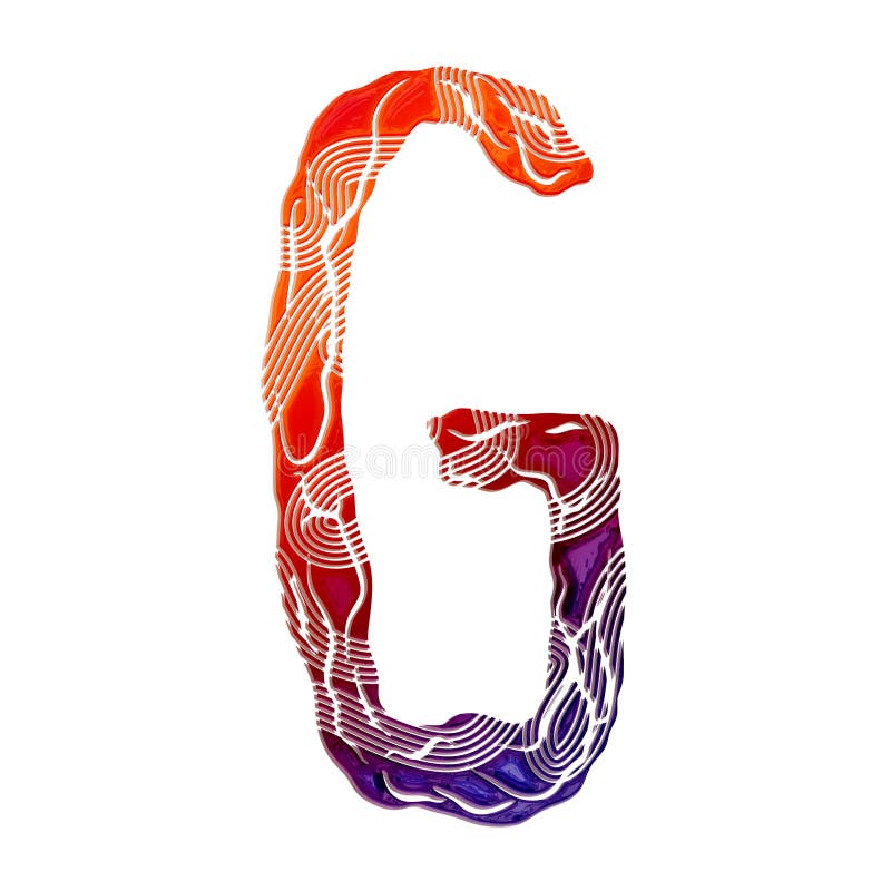 Gradient Decorative Letter Isolated on White Background.Uppercase Art ...