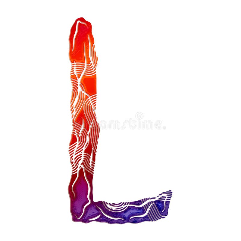 Gradient Decorative Letter Isolated on White Background.Uppercase Art ...