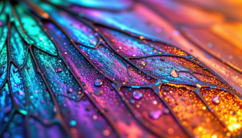 Gradient Derived from Iridescent Insect Wings, Shifting Light Teal ...