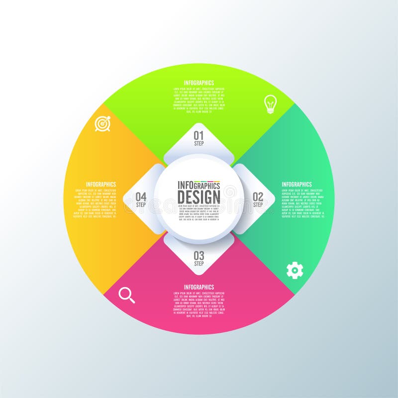 Gradient Design Circular Infographic Business with 4 Step Stock Vector ...