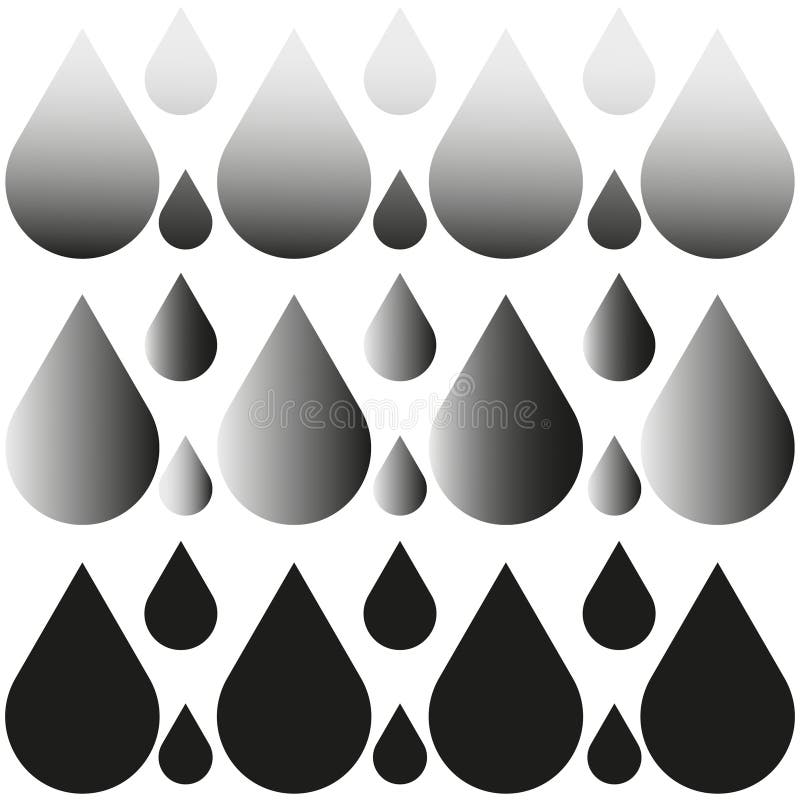 Gradient Droplet Pattern. Monochrome Gradient Drops. Water Droplet ...
