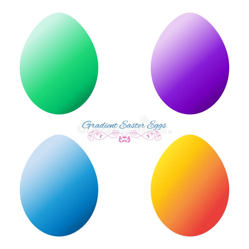 Gradient Easter Eggs. Vector Set. Stock Vector - Illustration of ...