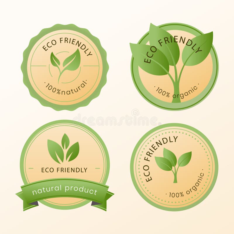 Gradient Eco Friendly Labels Vector Illustration. Stock Vector ...