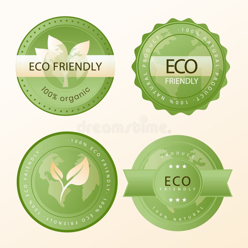 Gradient Eco Friendly Labels Vector Illustration. Stock Vector ...