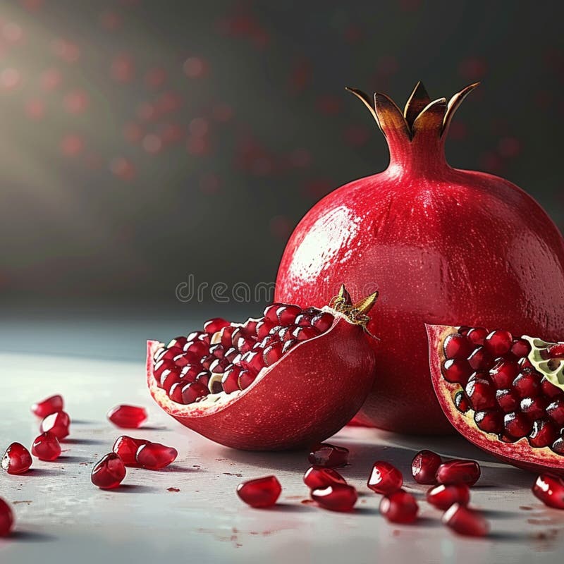 Gradient Elegance Ripe Pomegranate Mockup with Ample Copy Space Stock ...