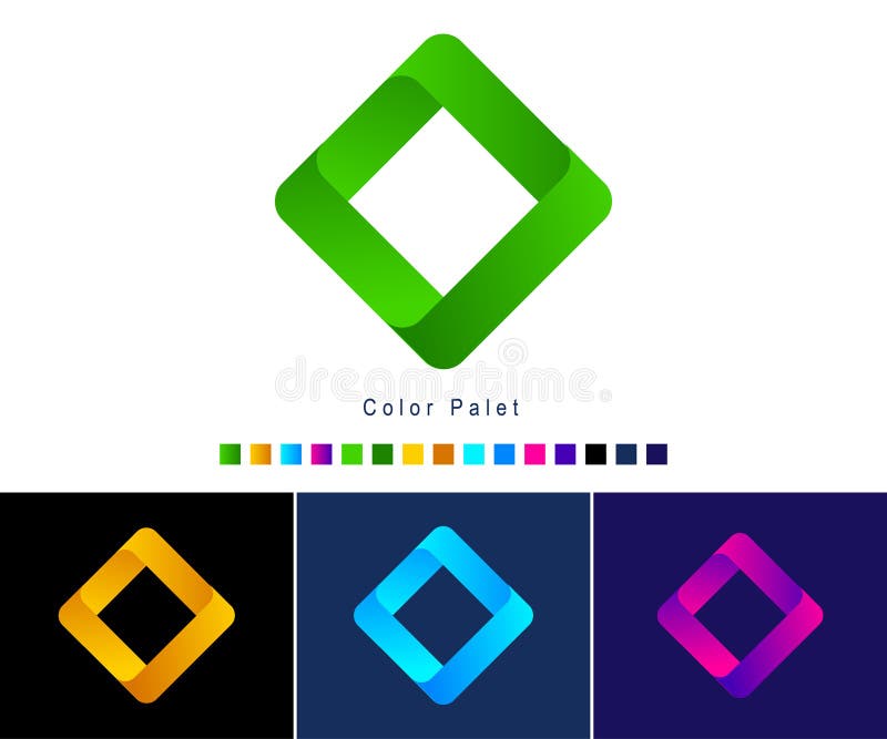 Gradient Emblem Logo with Color Palette Stock Vector - Illustration of ...