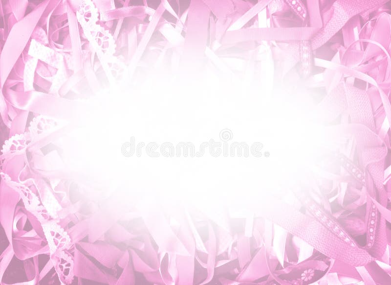 Pink Frame with a Tangle of Ribbons. Stock Illustration - Illustration ...