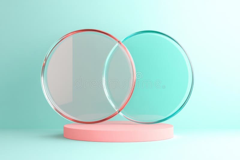 Gradient-Enhanced Glass Circles Intersecting on a Simple Background ...