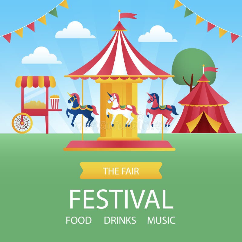 Gradient Fair Celebration Posts Set Vector Illustration Stock Vector ...