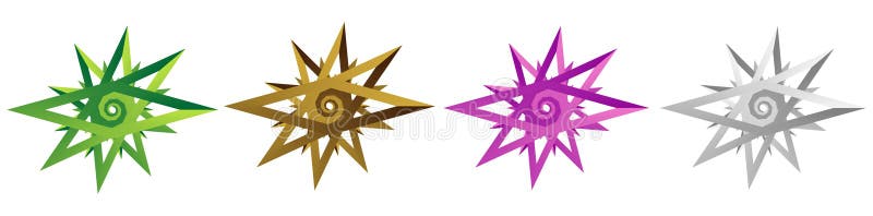 Gradient Filled Shaded Design Element, Geometric Shape Set Stock Vector ...