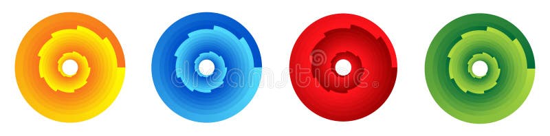 Gradient Filled Shaded Design Element, Geometric Shape Set Stock Vector ...