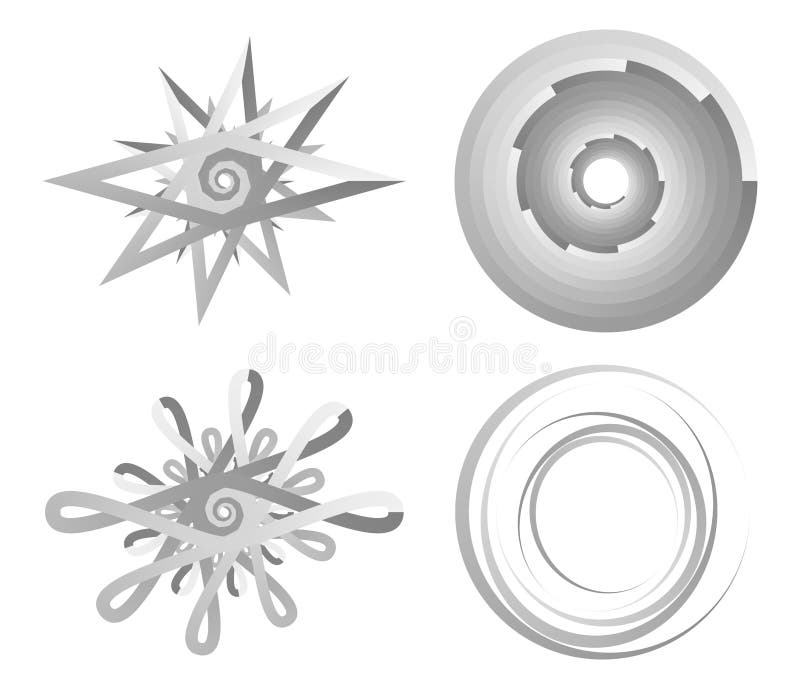 Gradient Filled Shaded Design Element, Geometric Shape Set Stock Vector ...