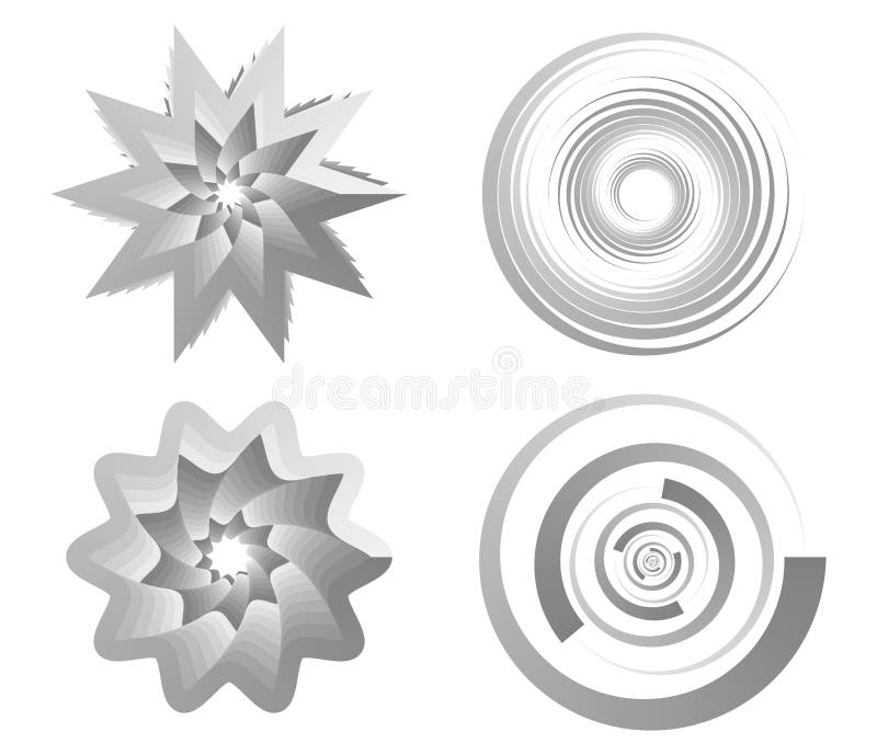 Gradient Filled Shaded Design Element, Geometric Shape Set Stock Vector ...