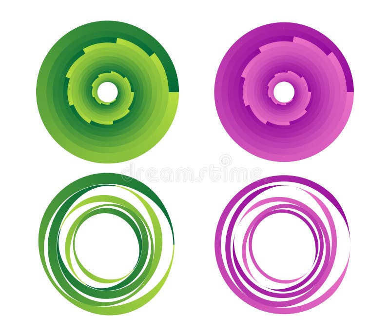 Gradient Filled Shaded Design Element, Geometric Shape Set Stock Vector ...