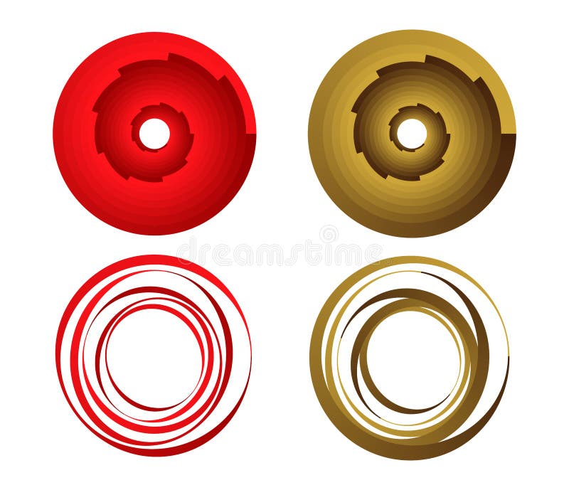 Gradient Filled Shaded Design Element, Geometric Shape Set Stock Vector ...