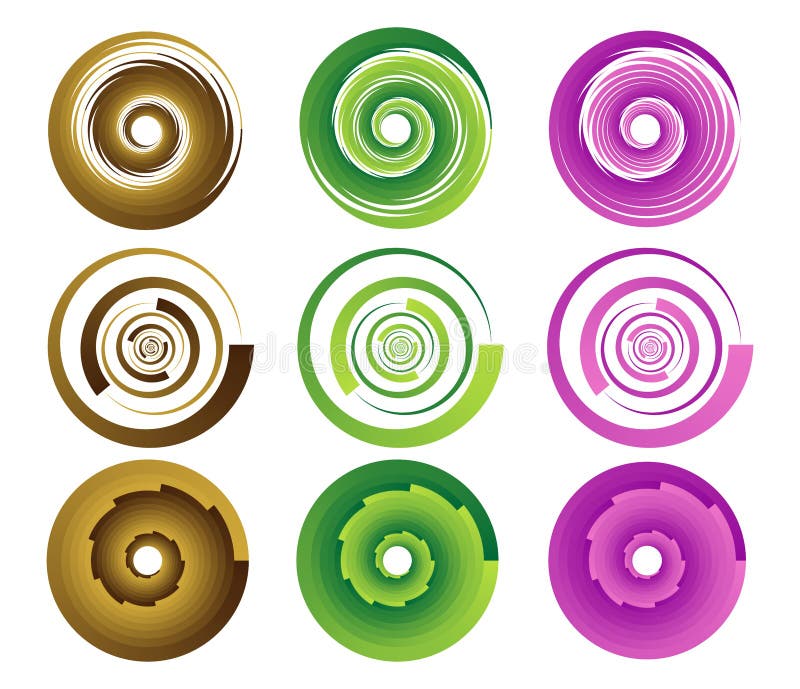 Gradient Filled Shaded Design Element, Geometric Shape Set Stock Vector ...