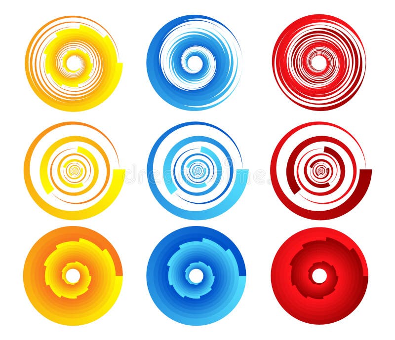 Gradient Filled Shaded Design Element, Geometric Shape Set Stock Vector ...