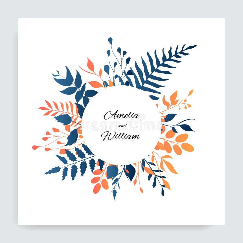Gradient Floral Background for Wedding Design. Design Leaves Stock ...