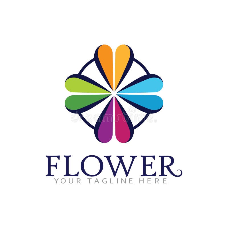 Gradient Floral Logo with Fresh Petals and Nature Look Stock Vector ...