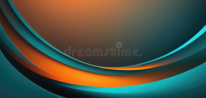 Gradient Flow Orange and Dark Green. Volumetric Gradient Shapes Stock ...