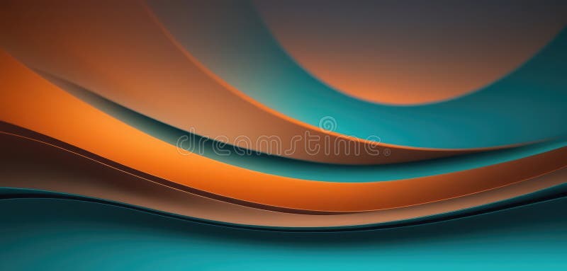 Gradient Flow Orange and Dark Green. Volumetric Gradient Shapes Stock ...