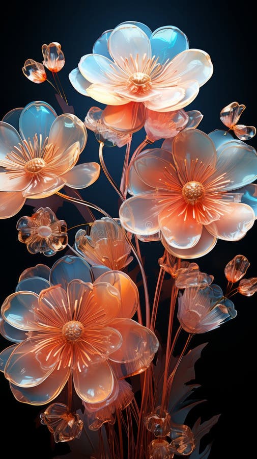 Gradient Flowers, Minimalist Style Stock Illustration - Illustration of ...