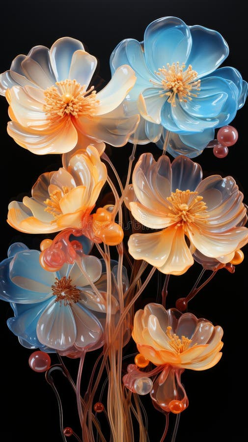 Gradient Flowers, Minimalist Style Stock Illustration - Illustration of ...