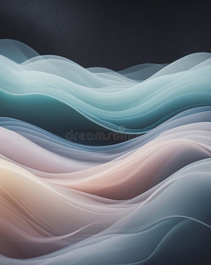 Gradient Fluid Colors Waves Black Background Noise Stock Image - Image ...