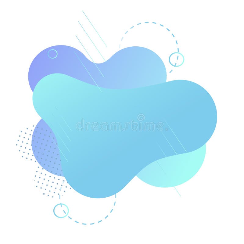 Gradient Fluid Shape Isolated on White. Blue Spot and Abstract Forms ...