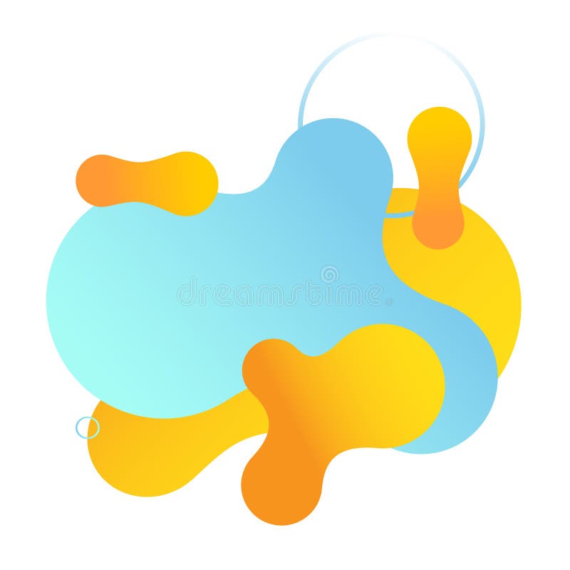 Gradient Fluid Shape Isolated on White. Blue and Yellow Spot and ... Gradient Fluid Shape Isolated on White. Blue and Yellow Spot and ...