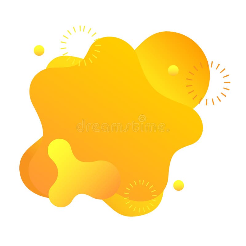 Gradient Fluid Shape Isolated on White. Yellow Spot and Abstract Forms ...