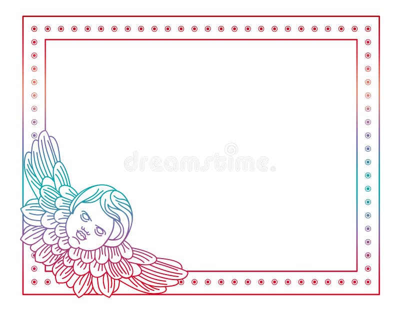 Gradient Frame with Angel in Vintage Style. Custom Element for D Stock ...