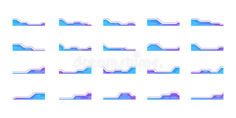 Gradient Futuristic Tech Footer Stock Illustration - Illustration of ...