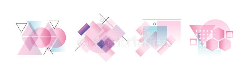 Gradient Geometry Shape and Forms for Abstract Poster Design Vector Set ...