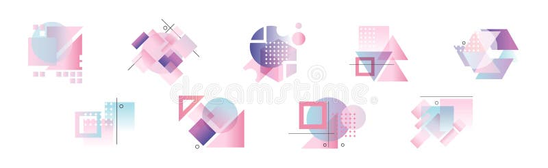 Gradient Geometry Shape and Forms for Abstract Poster Design Vector Set ...