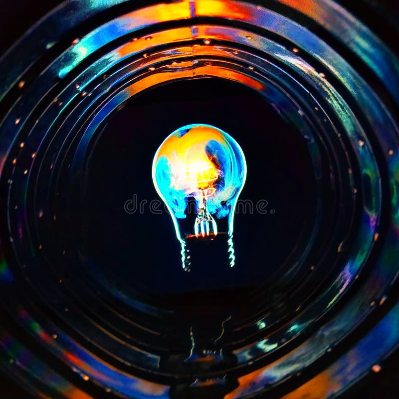 Gradient Glowing Bulb with Circular Reflection Stock Illustration ...