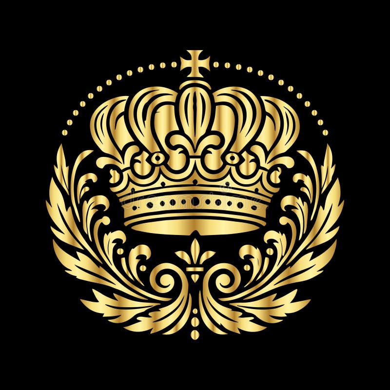 Gradient Gold Crown Logo Template Stock Illustration - Illustration of ...