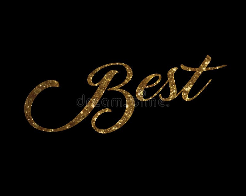 Gradient Golden Isolated Hand Writing Word BEST Stock Vector ...