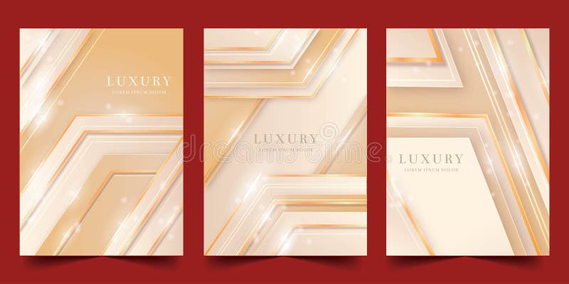 Gradient Golden Luxury Covers Collection Vector Design Stock Vector ...