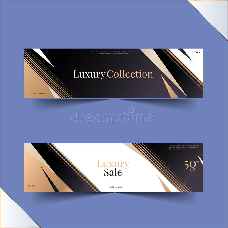 Gradient Golden Luxury Sale Banners Vector Design Stock Vector ...