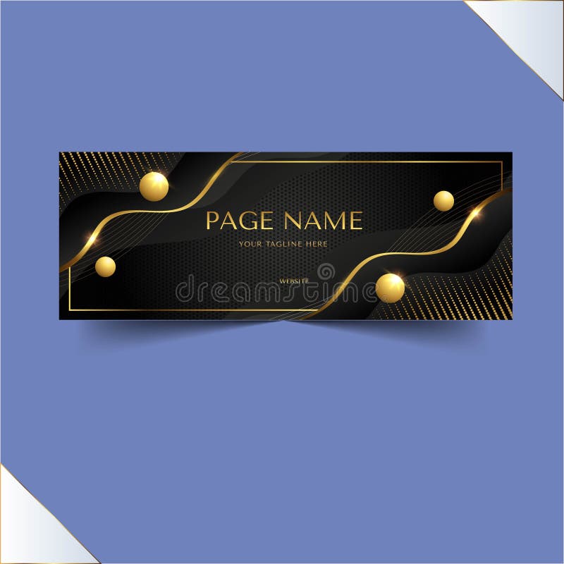 Gradient Golden Luxury Social Media Cover Template Vector Design Stock ...