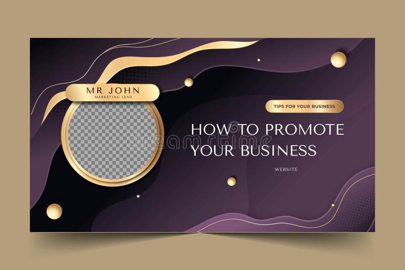 Gradient Golden Luxury Youtube Thumbnail Vector Design Stock Vector ...