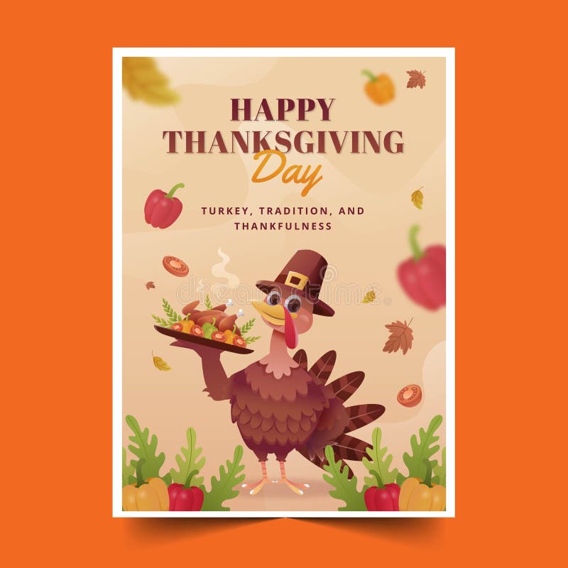 Gradient Greeting Cards Collection Thanksgiving Celebration Vector ...