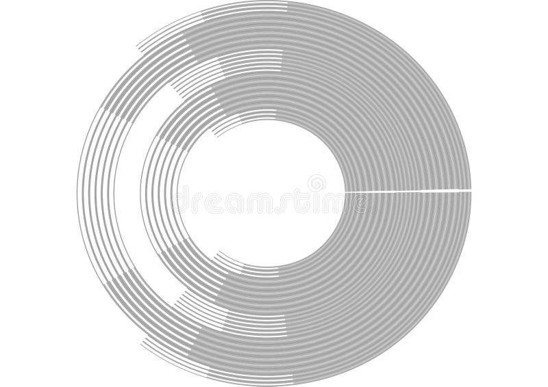 Gradient Grey Circle Lines on White Background Stock Illustration ...